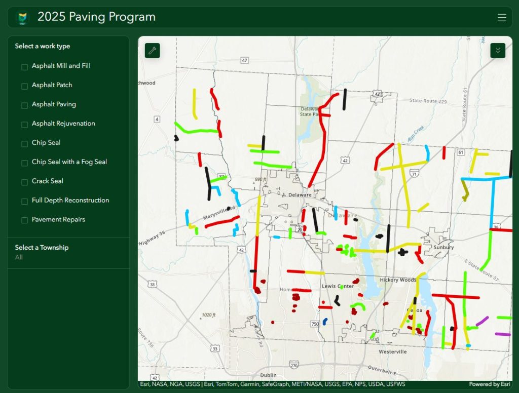 2025 Delaware County Road Improvements Program (with township ...